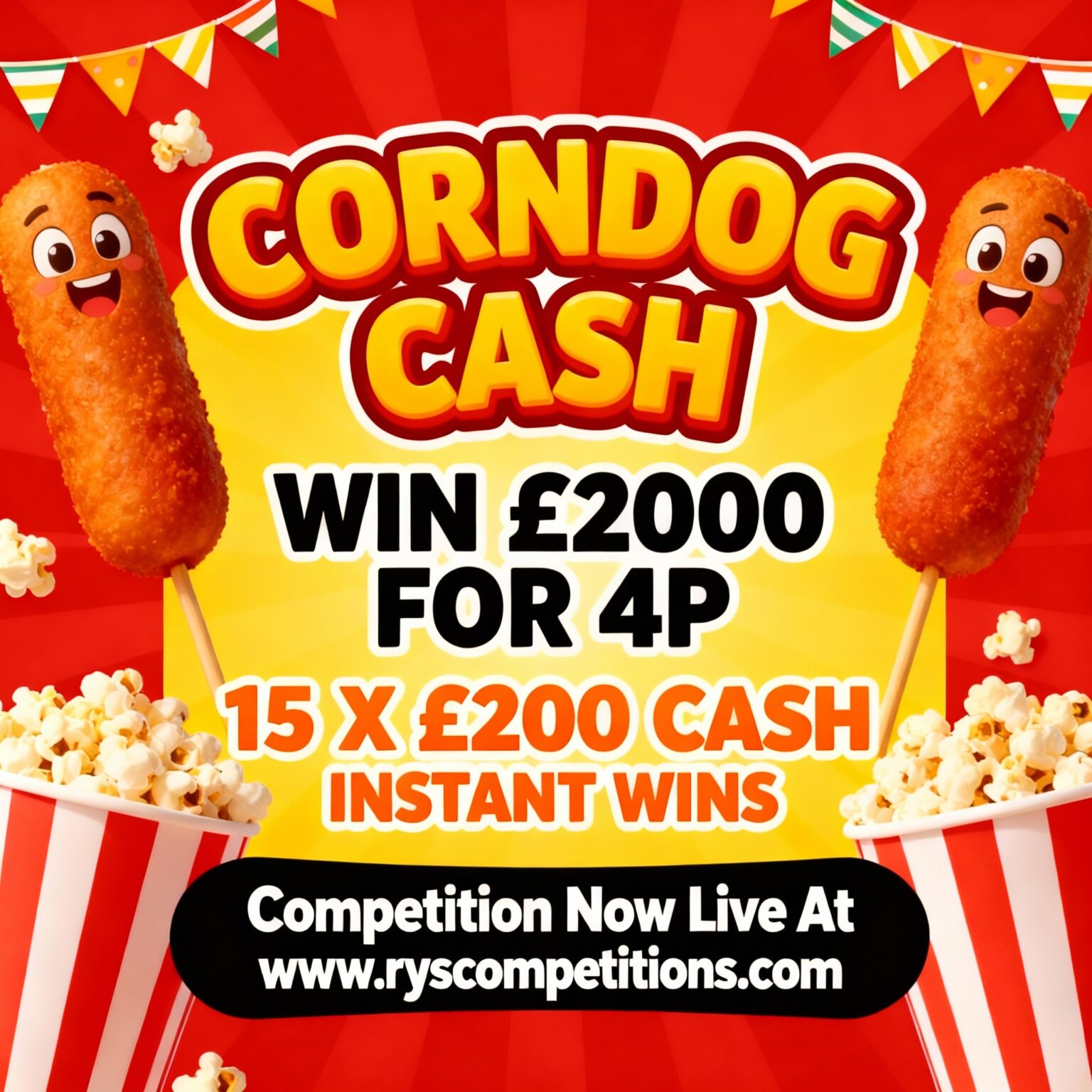 £2,000 Cash + 15 x £200 Cash Instant Wins - Ry's Competitions